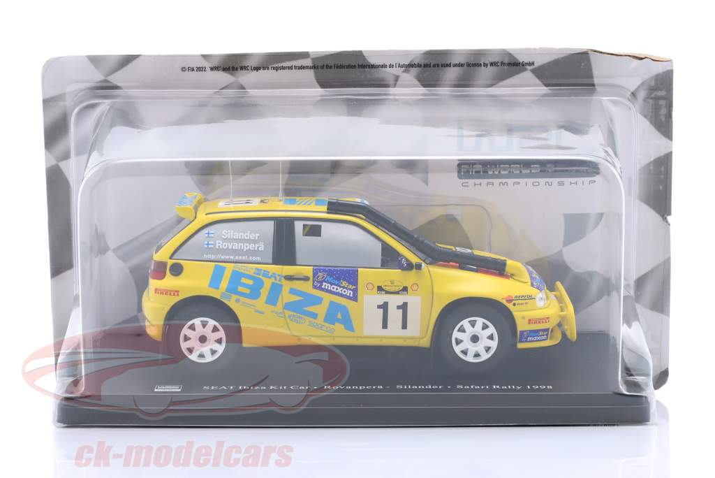 Altaya 1:24 Seat Ibiza Kit Car #11 5th Safari Rallye 1998 Rovanperä ...