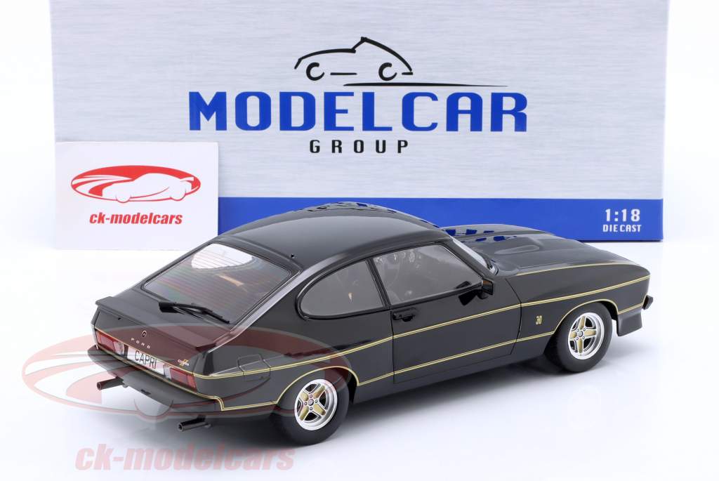 ModelCarGroup 1:18 Ford Capri MK2 X-Pack Bouwjaar 1975 zwart / goud ...