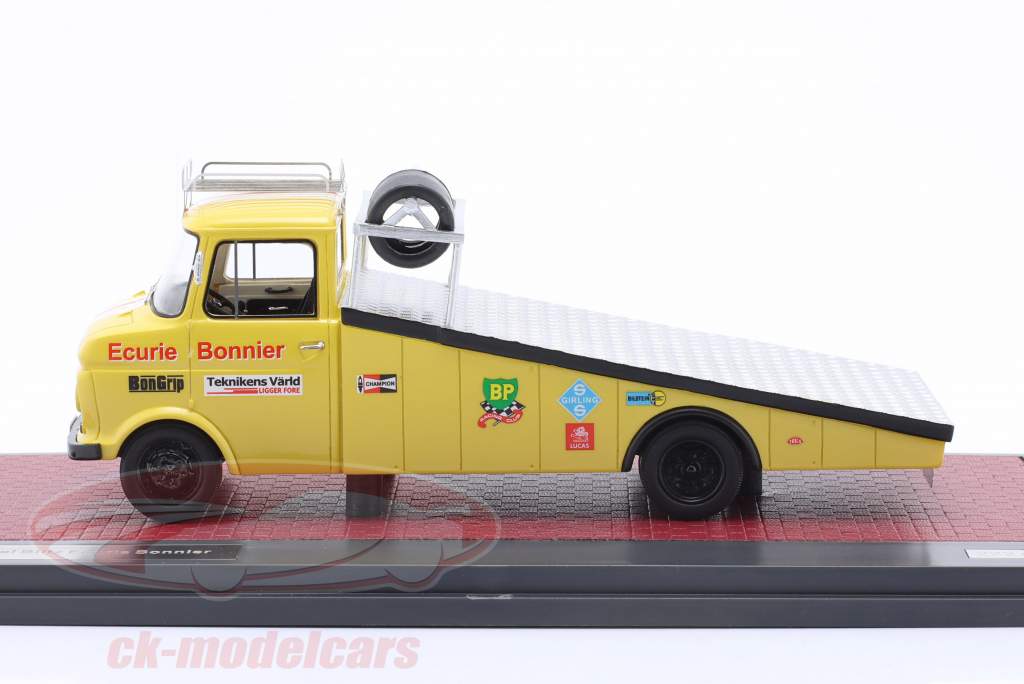 Matrix 1:43 Opel Blitz Car transporter Ecurie Bonnier 1970 yellow ...