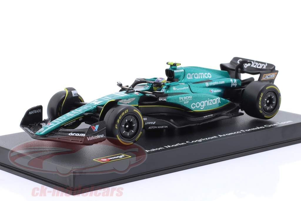 Bburago 1:43 Fernando Alonso Aston Martin AMR23 #14 Formula 1 2023 18-38091 #14 model car 18 ...
