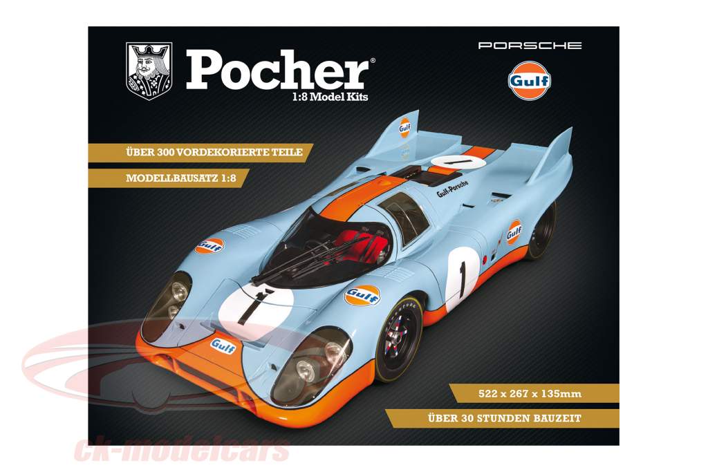 Pocher 1:8 Porsche 917K Gulf #1 2nd 1000km Monza 1971 Siffert, Bell Kit ...