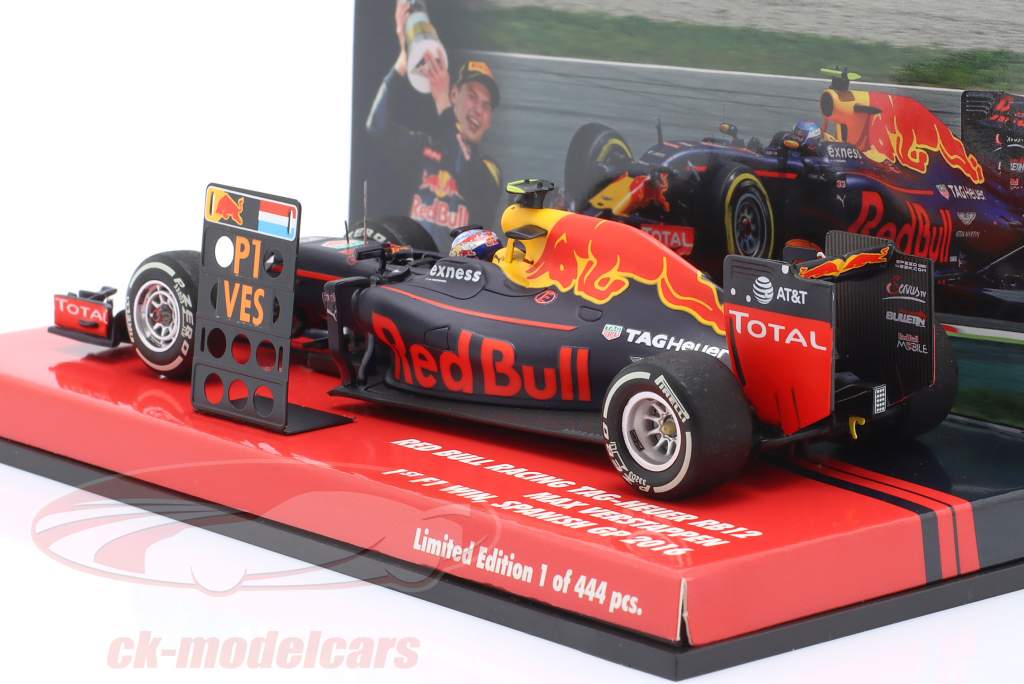 Minichamps 1:43 Max Verstappen Red Bull RB12 #33 First F1 Win Spanish ...
