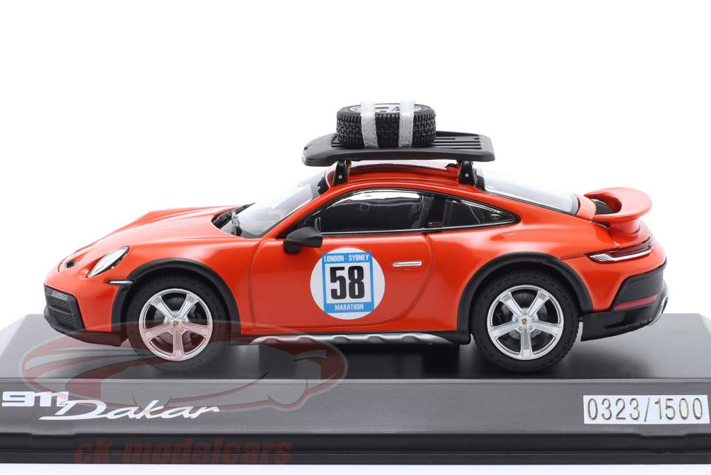 Spark 1:43 Porsche 911 (992) Dakar RED58 Special WAP0200050SDAK model ...