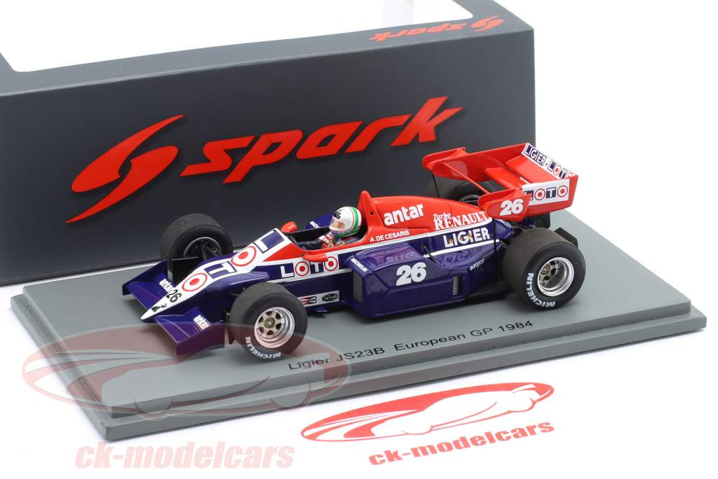Spark 1:43 Andrea de Cesaris Ligier JS23B #26 7mo Europa GP fórmula 1 ...