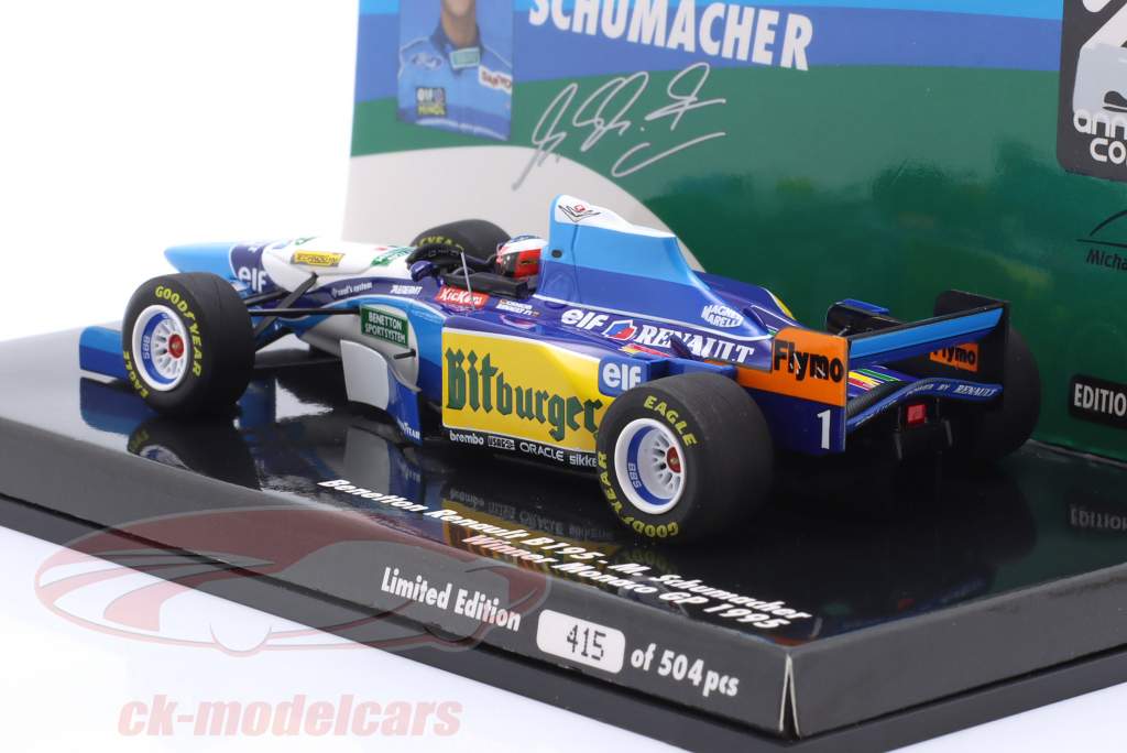 Minichamps 1:43 M. Schumacher Benetton B195 #1 Winner Monaco GP Formula 1 World Champion 1995 ...