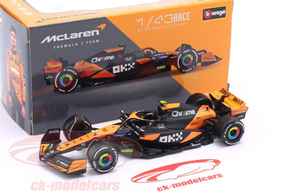 Bburago 1:43 Lando Norris McLaren MCL38 #4 ganador Miami GP fórmula 1 2024 18-38214MIAMI #4 ...
