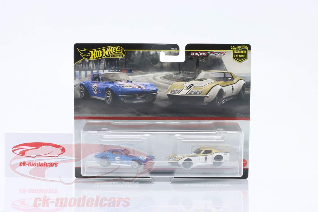 HotWheels 1:64 2-Car Set Corvette Stingray Coupe Custom #65 & Corvette ...