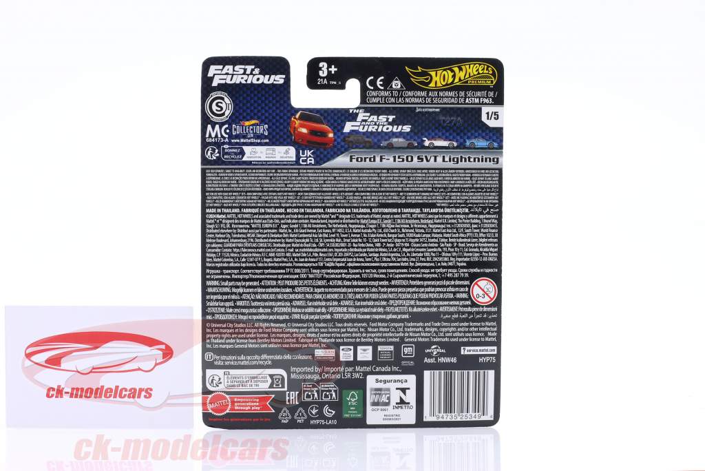 HotWheels 1:64 Ford F-150 SVT Lightning (Fast & Furious) red HYP75 ...