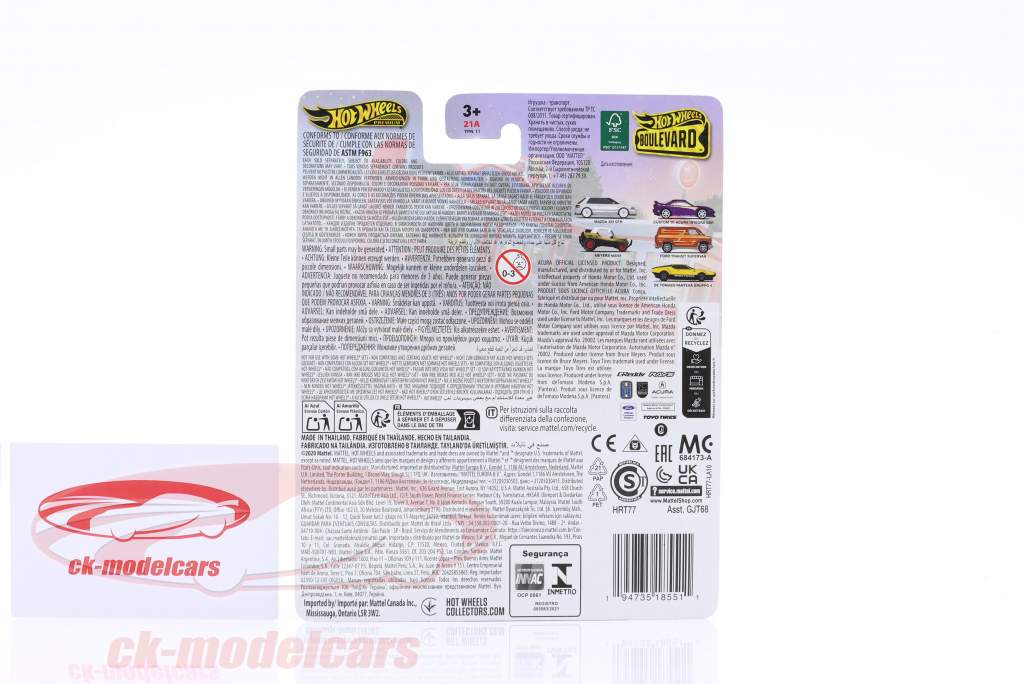 HotWheels 1:64 Honda Acura Integra GSR year 2001 purple HRT77 model car ...