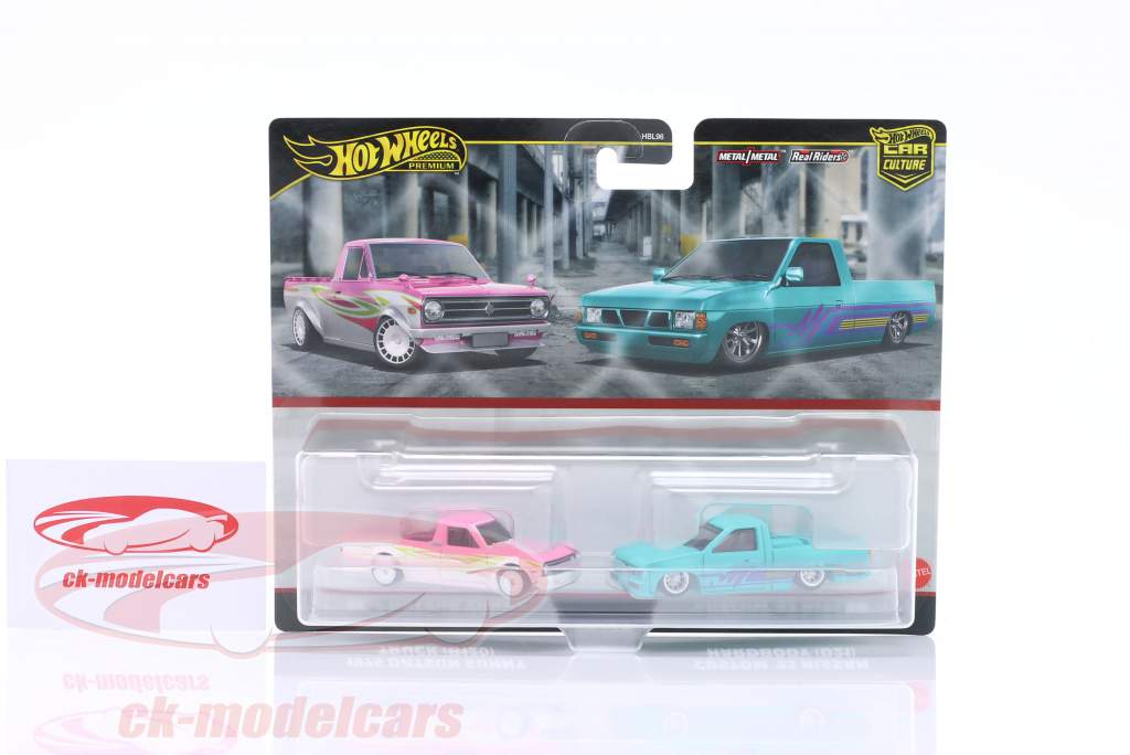 HotWheels 1:64 2-Car Set Datsun Sunny Truck (B120) 1975 & Nissan Custom ...