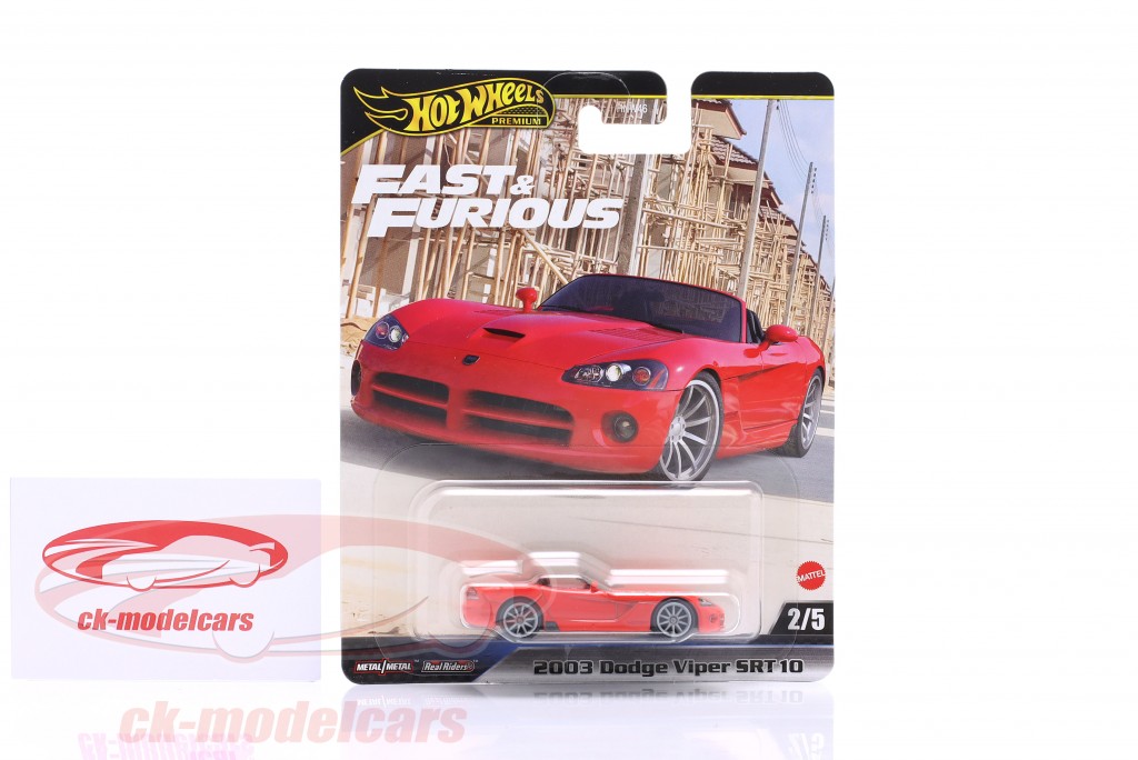 HotWheels 1:64 Dodge Viper SRT10 year 2003 (Fast & Furious) red JBL85 ...