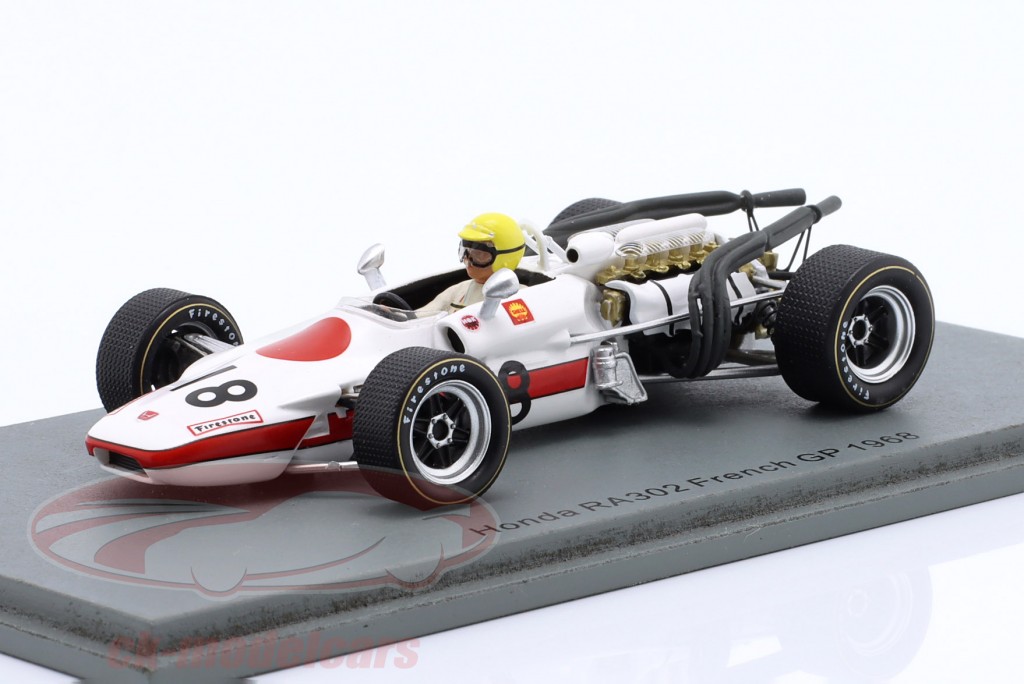 Spark 1:43 Jo Schlesser Honda RA302 #18 France GP Formula 1 1968 S6227 model car S6227 9580006962270
