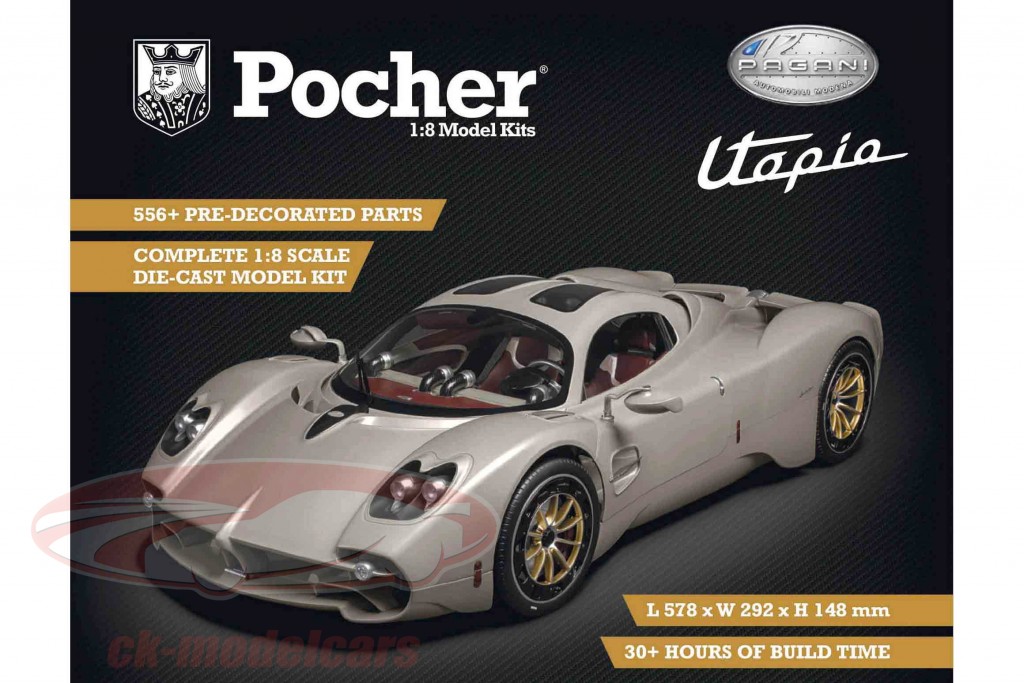 Pocher 1:8 Pagani Utopia Kit Renaissance gray HK120 model car HK120 5063129020316