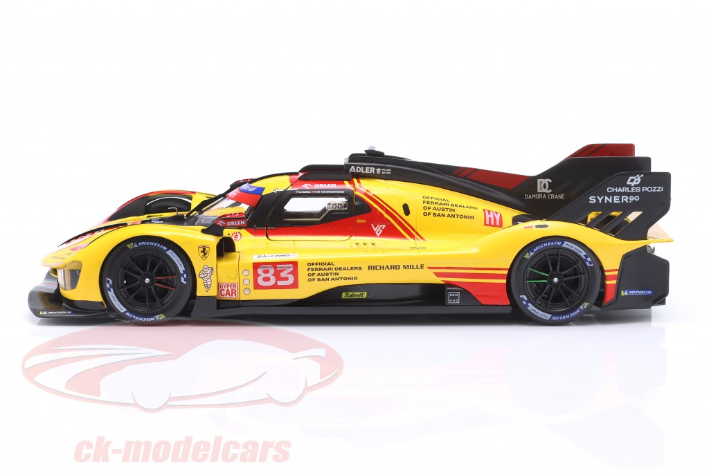 Bburago 1:18 Ferrari 499P #83 24h LeMans 2024 Kubica, Shwartzman, Ye 18 ...