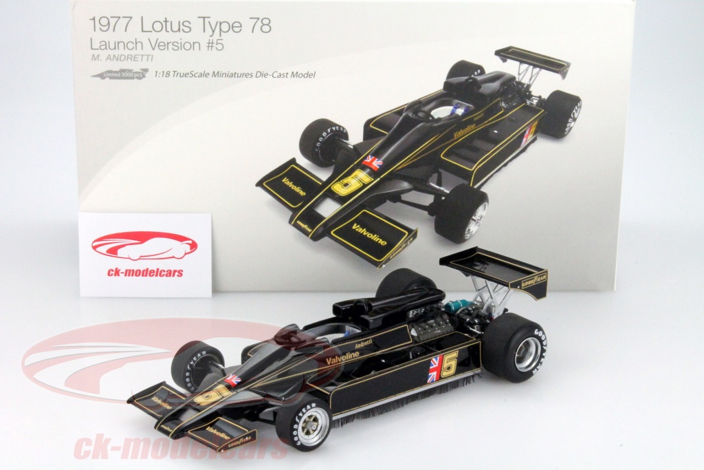 True Scale 1:18 M. Andretti Lotus Type 78 #5 Launch Version Formula 1 ...