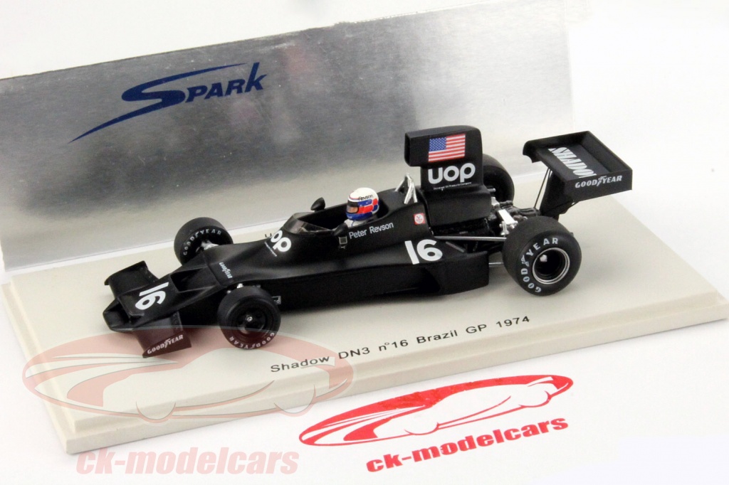 Spark 1:43 P. Revson Shadow DN3 #16 Brazil GP Formula 1 1974 S1686 ...