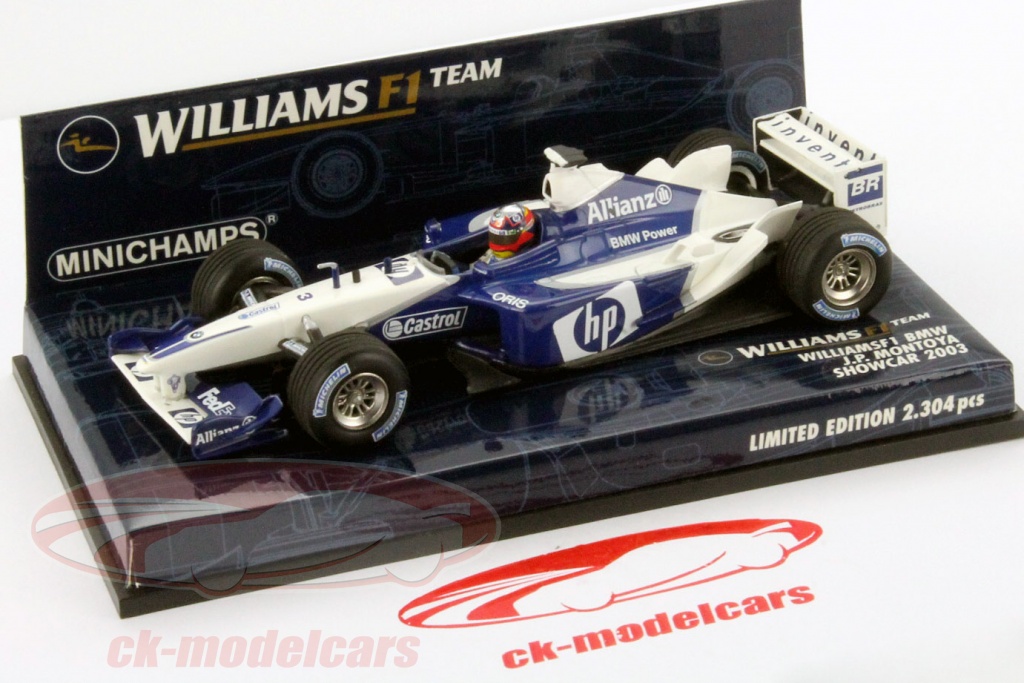 Minichamps 1:43 J.P. Montoya Williams BMW FW25 #3 Showcar Formula 1 2003 400030093 model car ...