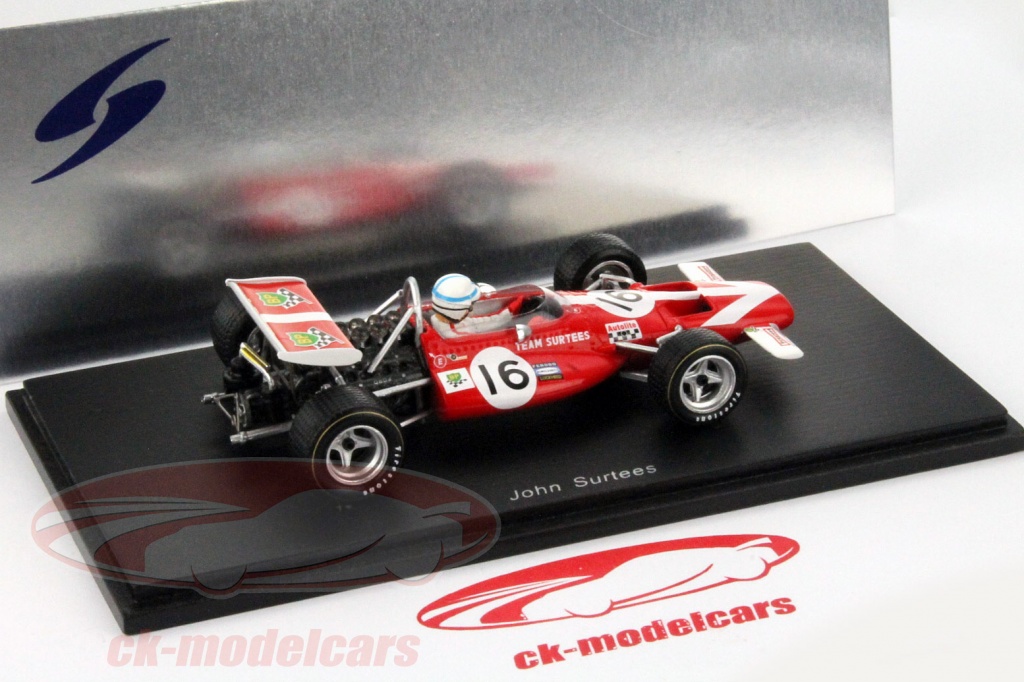 Spark 1:43 J. Surtees McLaren M7C #16 6. Platz GP Niederlande Formel 1 ...