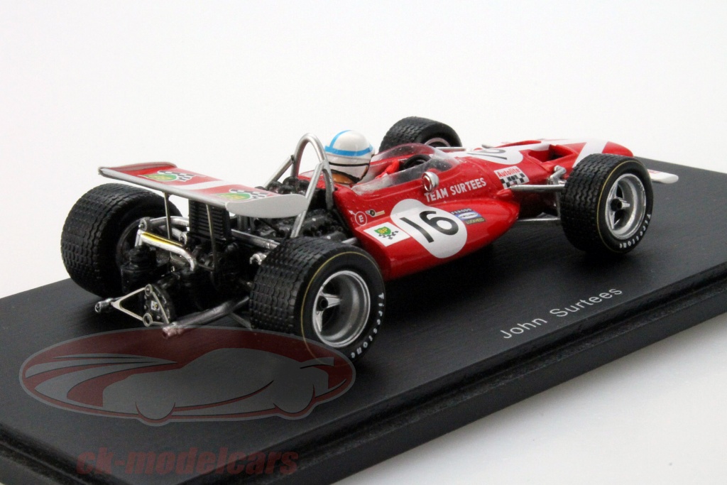 Spark 1:43 J. Surtees McLaren M7C #16 6. Platz GP Niederlande Formel 1 ...
