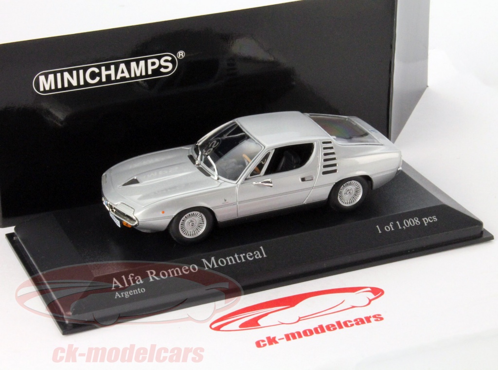 Minichamps 1:43 Alfa Romeo Montreal Year 1972 silver 400120622 model car 400120622 4012138100404