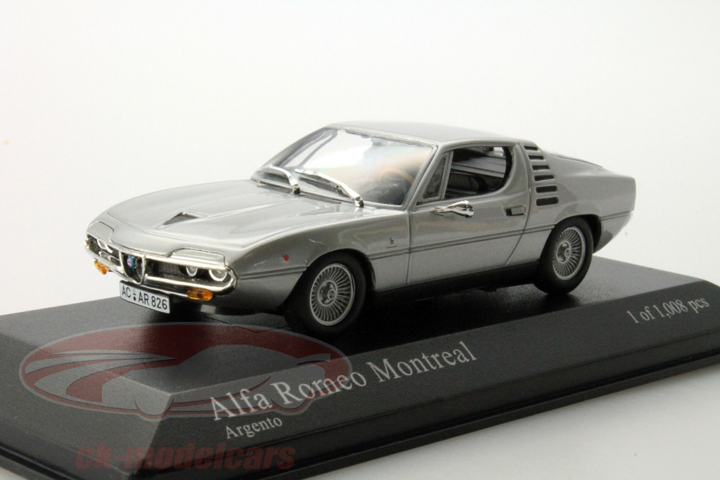 Minichamps 1:43 Alfa Romeo Montreal Baujahr 1972 silber 400120622 Modellauto 400120622 4012138100404