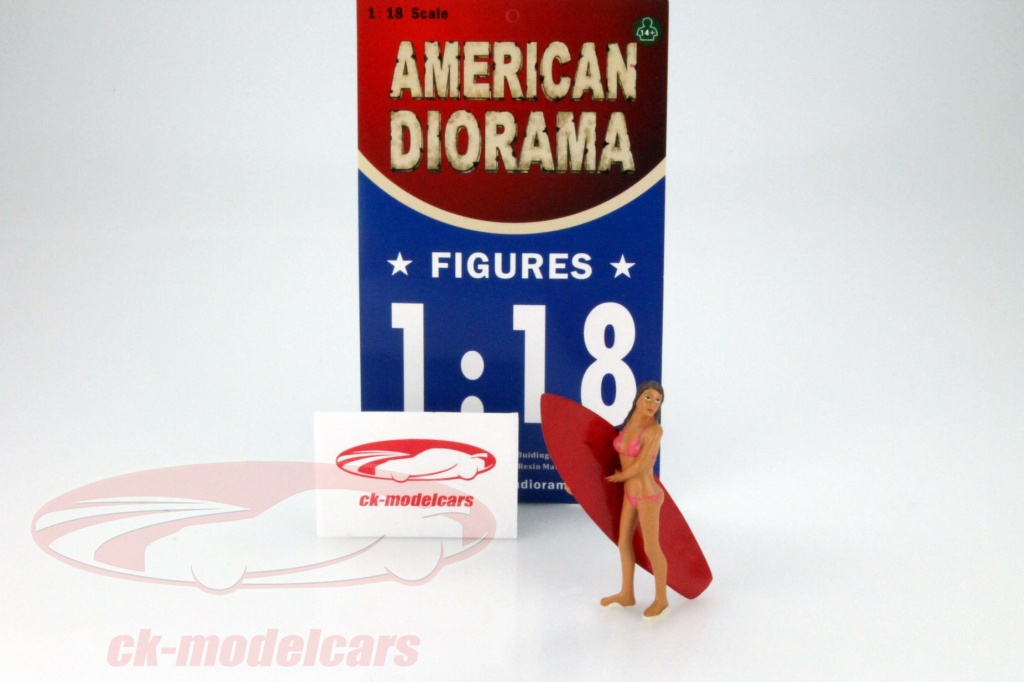American Diorama 1:18 Surfer Katie Figure AD-23800 modèle voiture AD ...