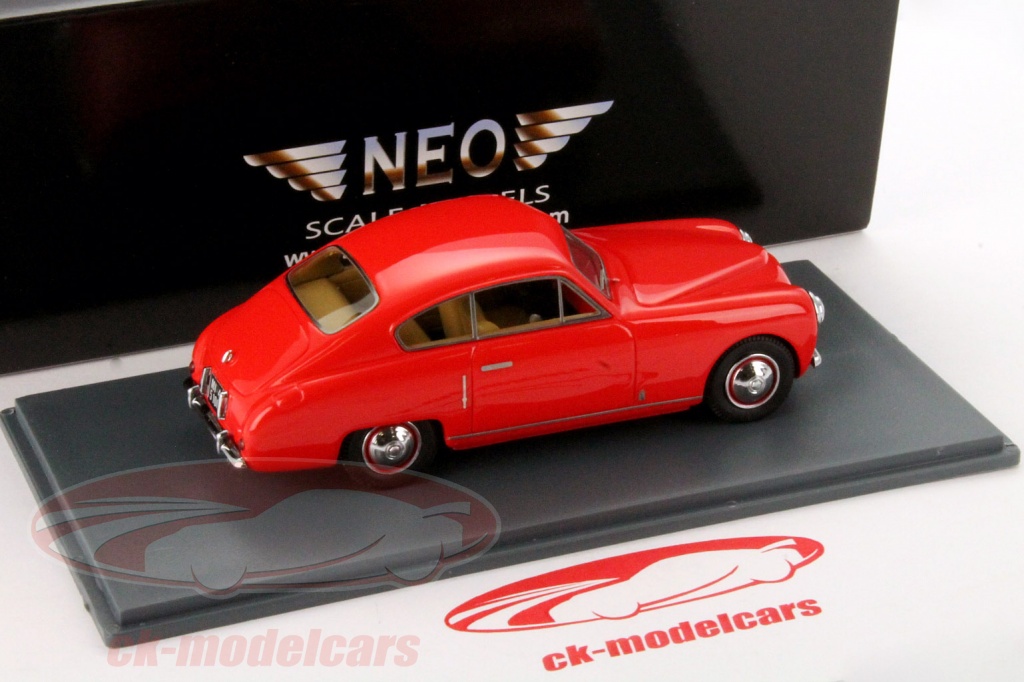 Neo 1:43 Fiat 1100 ES Pininfarina Year 1950 red NEO45100 model car ...