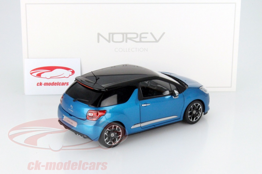 Norev 1:18 Citroen DS3 Year 2011 blue with black Roof 181539 model car ...