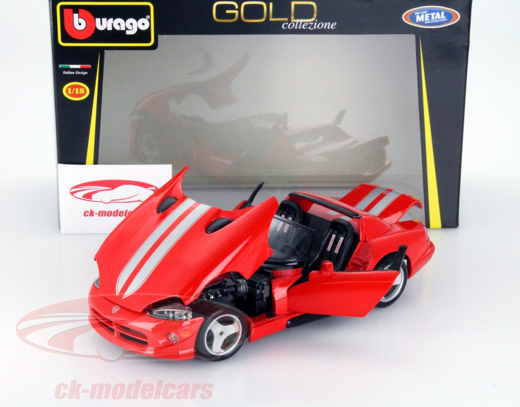Bburago 1:18 Dodge Viper RT/10 red 18-12024R model car 18-12024R ...