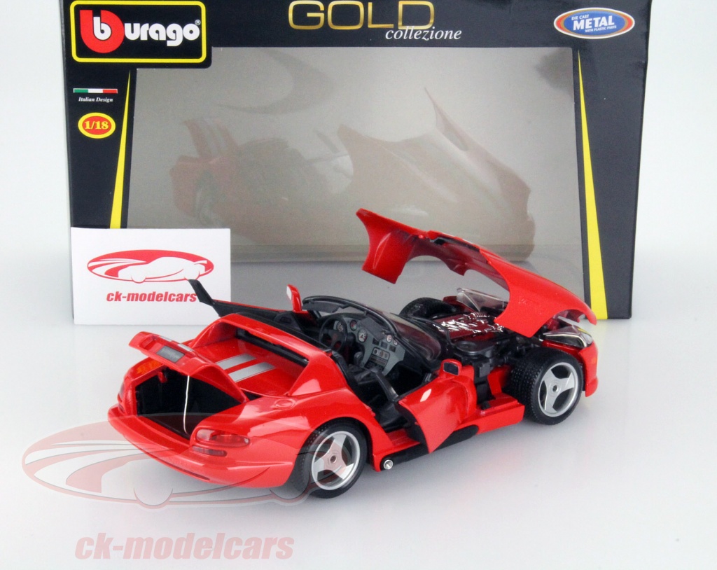 Bburago 1:18 Dodge Viper RT/10 red 18-12024R model car 18-12024R ...