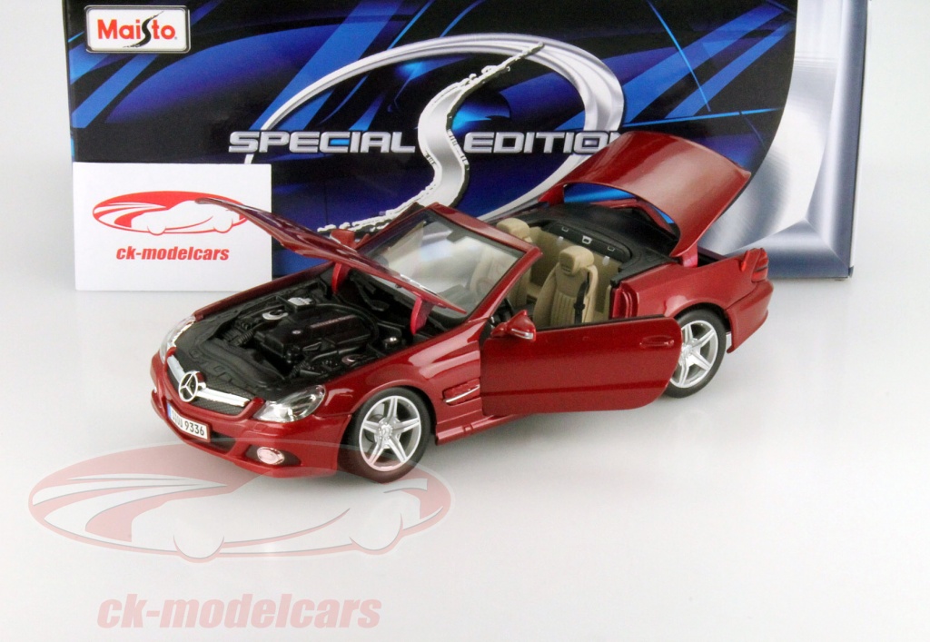 Maisto 1:18 Mercedes-Benz SL550 Year 2010 red 31169R model car 31169R ...