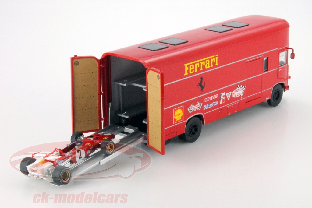 Brumm 1:43 Transporter Set Ferrari OM 160 Rolfo / Ferrari 312B #2 ...