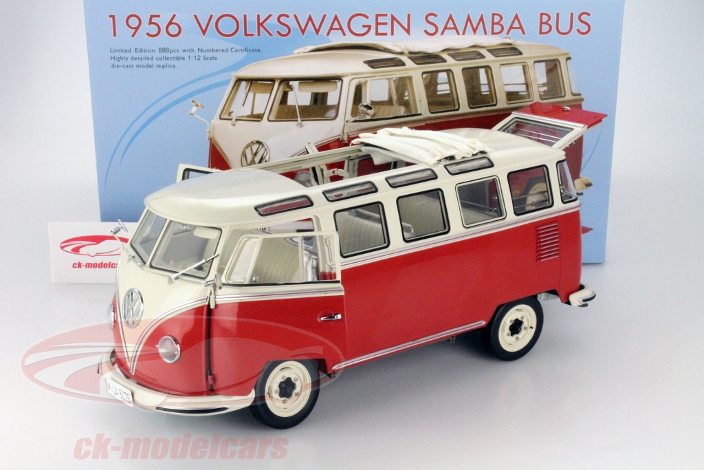 Sun Star Models 1:12 Volkswagen VW Samba Bus Jaar 1956 beige grijs ...