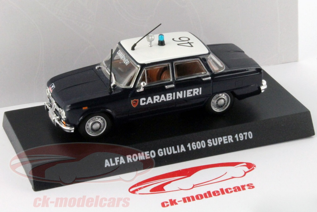 Altaya 1:43 Alfa Romeo Giulia 1600 Super Carabinieri 1970 MAG DK01 ...