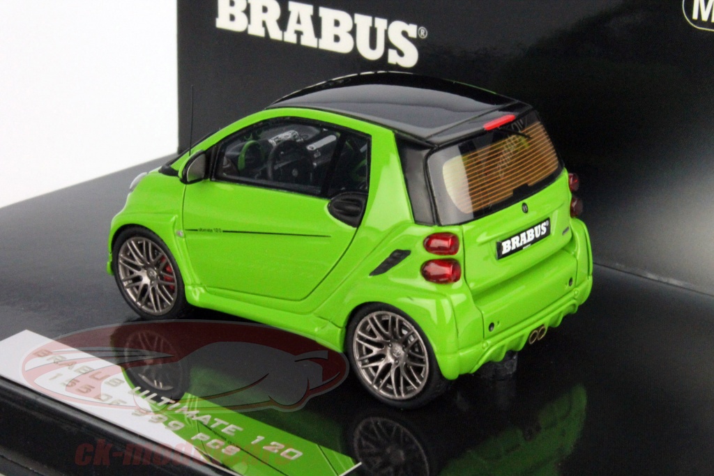 Minichamps 1:43 Brabus Ultimate 120 Smart vert 437032700 modèle voiture ...