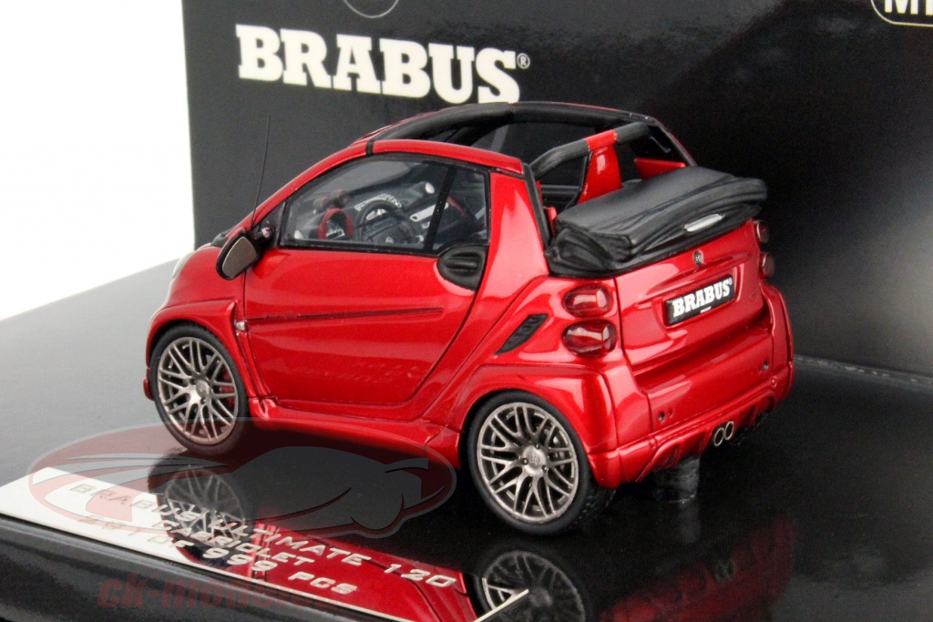 Minichamps 1:43 Brabus Smart Ultimate 120 Cabriolet rouge 437032730 ...