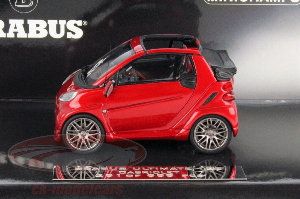 Minichamps 1:43 Brabus Smart Ultimate 120 Cabriolet red 437032730 model ...