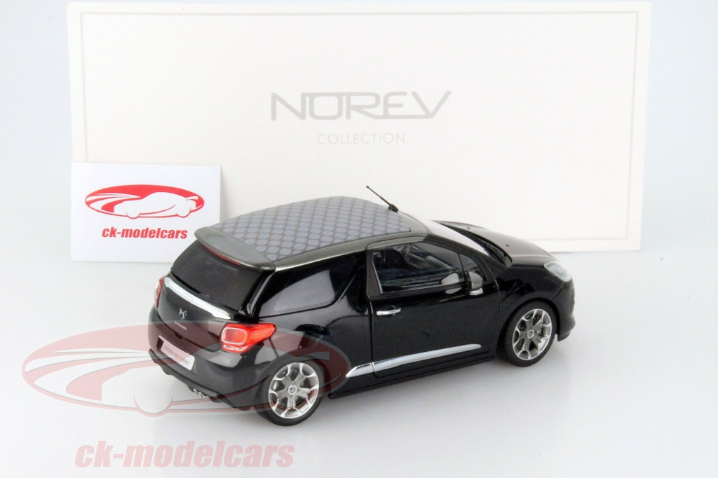 Norev 1:18 Citroen DS3 Cabriolet Année 2013 noire 181545 modèle voiture ...
