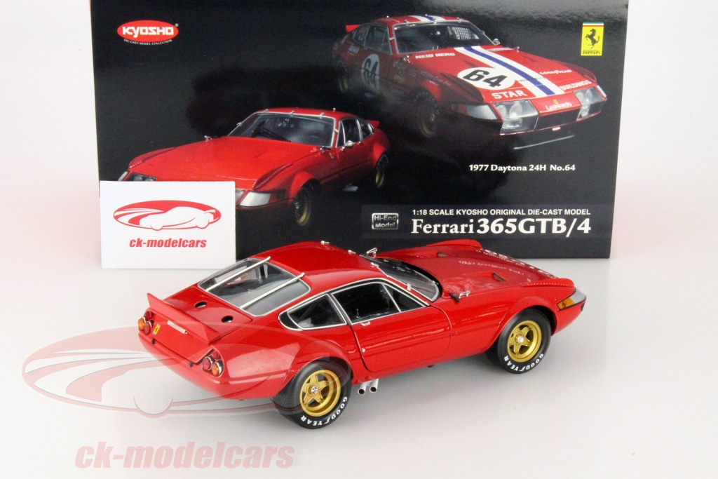 Kyosho 1:18 Ferrari 365 GTB/4 Year 1977 red / gold 08165R model car ...