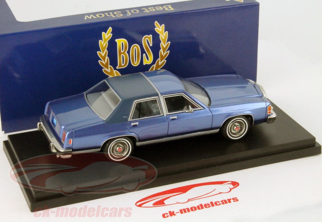 BoS-Models 1:43 Ford LTD Crown Victoria Année 1987 bleu métallique ...