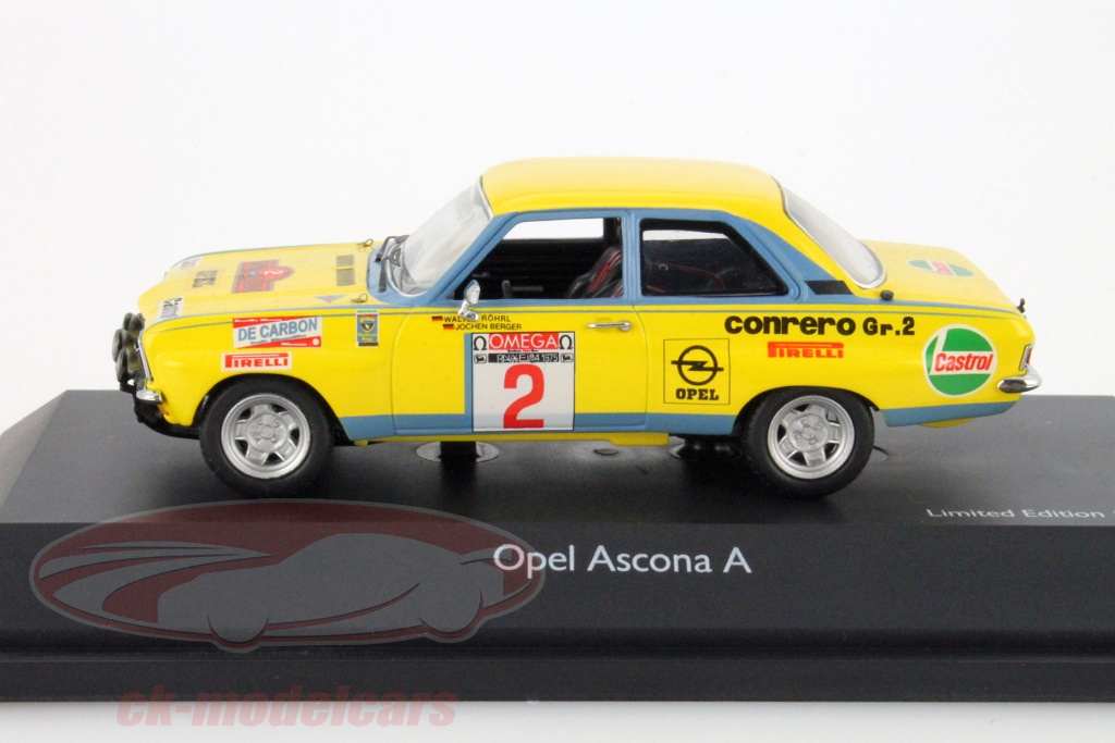 Schuco 1:43 Opel Ascona A #2 Rally Conrero 1975 Röhrl / Berger 02675 ...