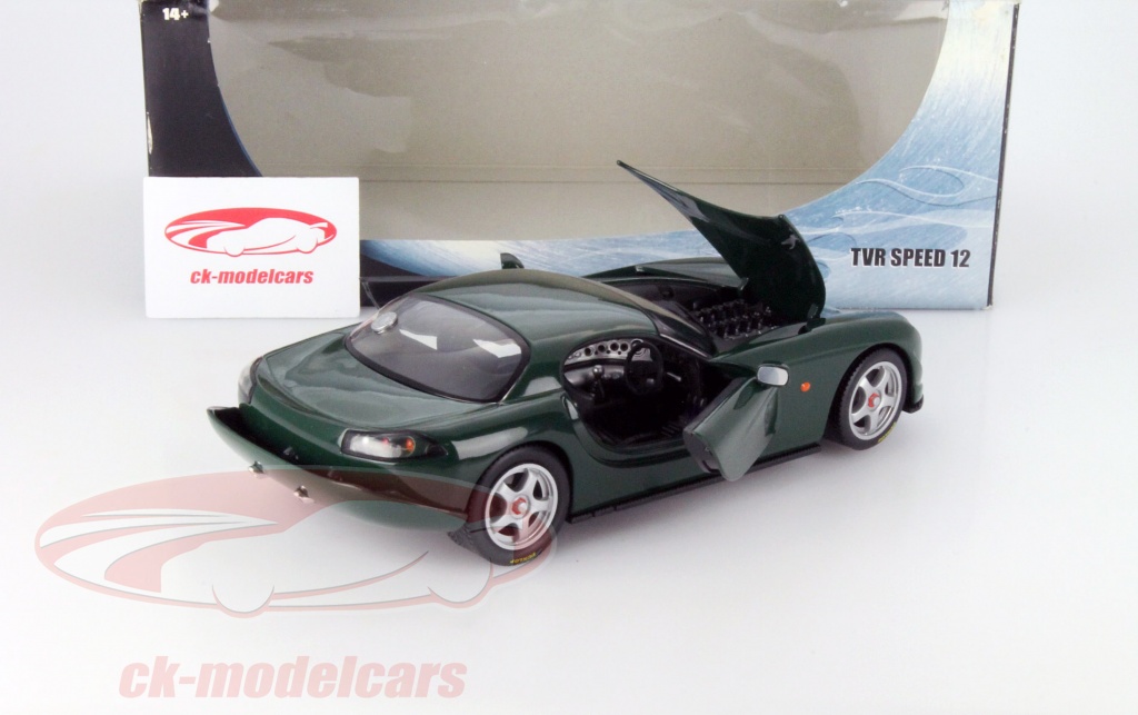 HotWheels 1:18 TVR Speed 12 Année 2001 vert 50429 modèle voiture 50429 ...