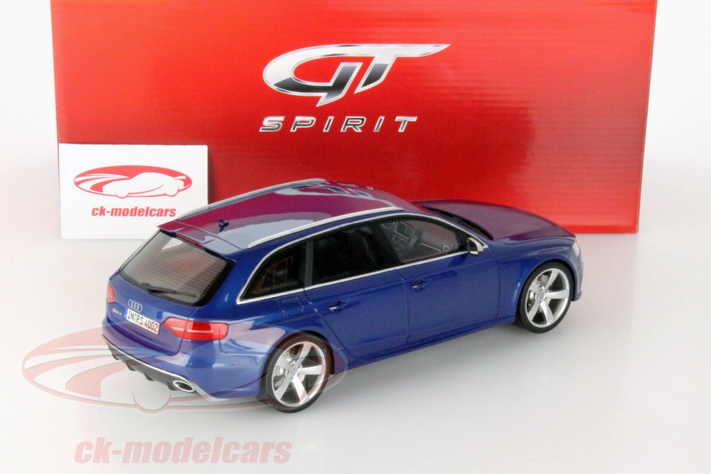 GT-SPIRIT 1:18 Audi RS4 Avant year 2012 blue metallic GT016B model car ...