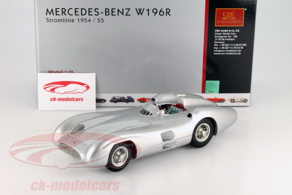 CMC 1:18 Mercedes-Benz W196R Streamlined Year 1954/1955 silver M-127 ...