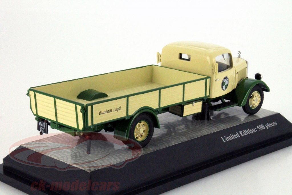 Premium Classixxs 1:43 Mercedes-Benz L3000 flatbed Puch beige / green ...