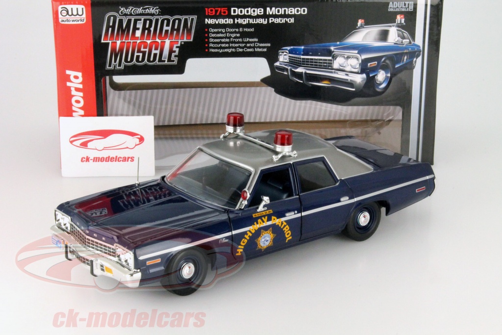AutoWorld 1:18 Dodge Monaco Nevada Highway Patrol Police Baujahr 1975 ...