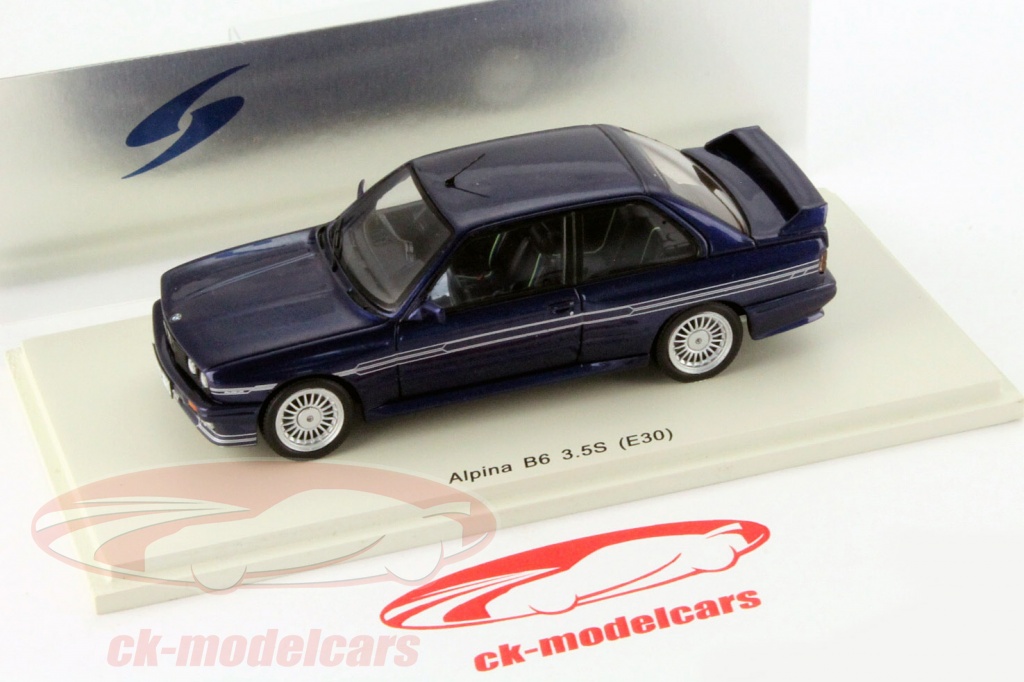 Spark 1:43 BMW Alpina B6 3.5S (E30) bleu foncé métallique S2805 modèle ...