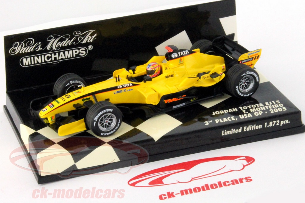 Minichamps 1:43 T. Monteiro Jordan Toyota EJ15 3. Place GP USA Formula ...