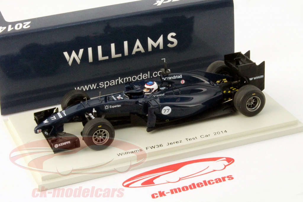 Spark 1:43 Valtteri Bottas Williams FW 36 Jerez Test Car Formula 1 2014 ...