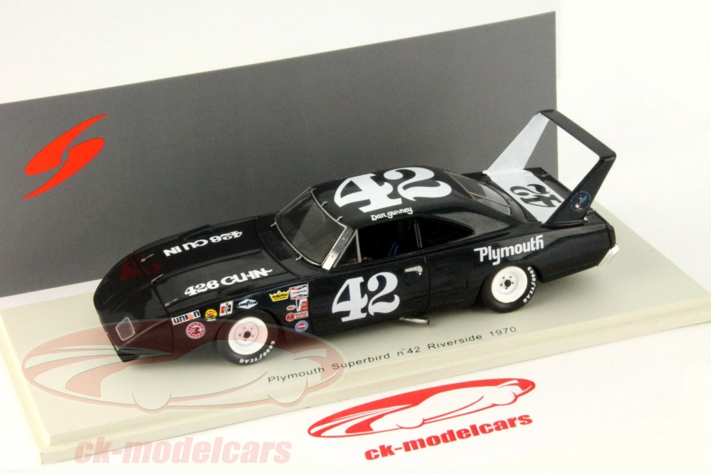 Spark 1:43 Plymouth Superbird #42 Riverside 1970 Dan Gurney S3596 model ...